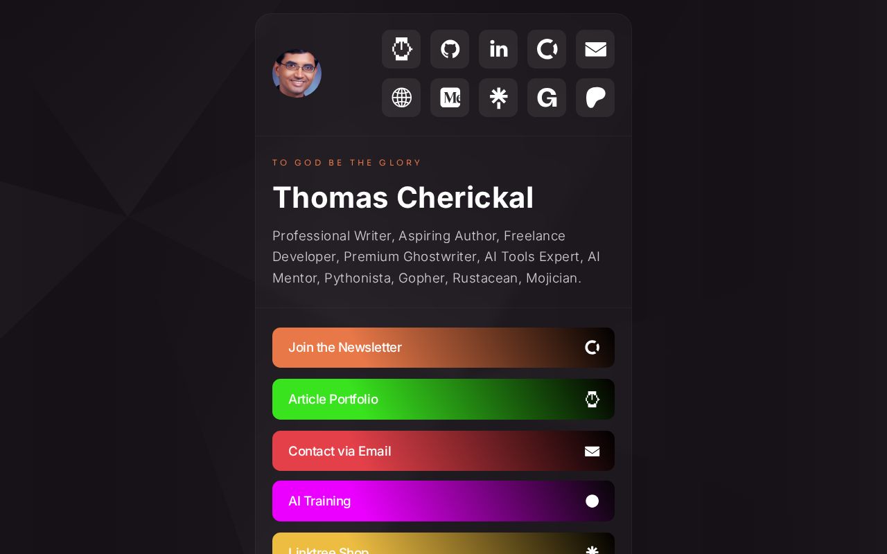 Thomas Cherickal Business Card
